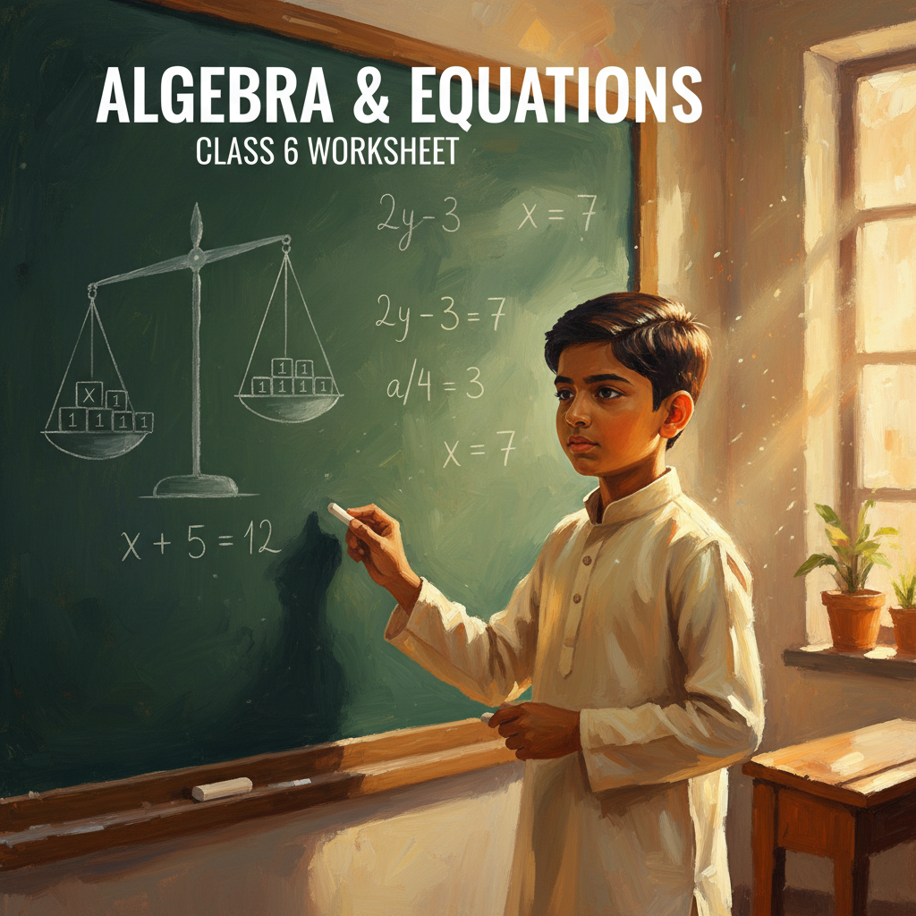 Algebra & Simple Equations Class 6 Worksheet — Free PDF Download with ...